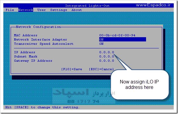 پیکربندی پورت iLO در سرور های HP - تنظیمات پورت iLO | راه اندازی ILO ...